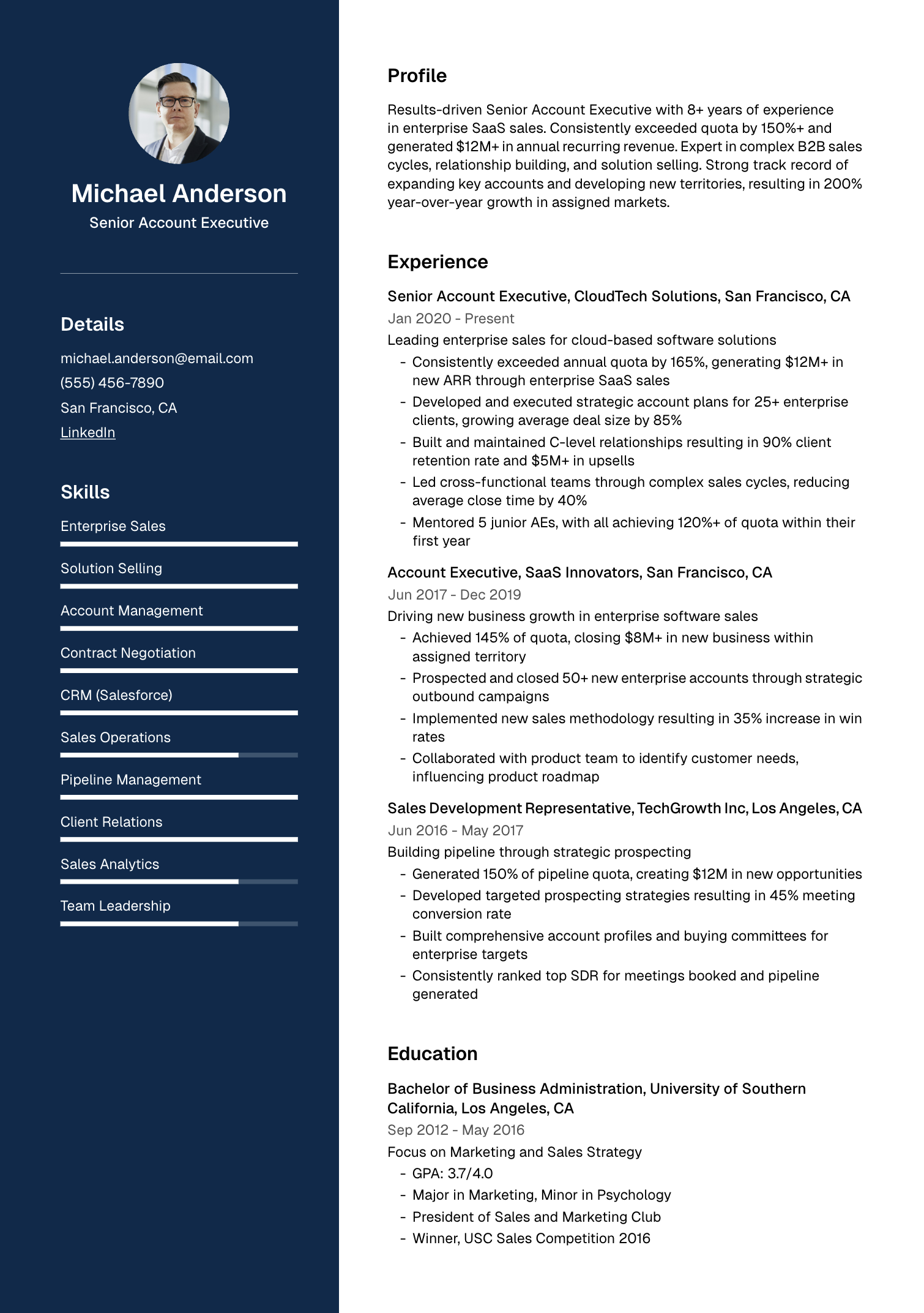 Account Executive Resume Example, Skills, and Keywords | UseResume