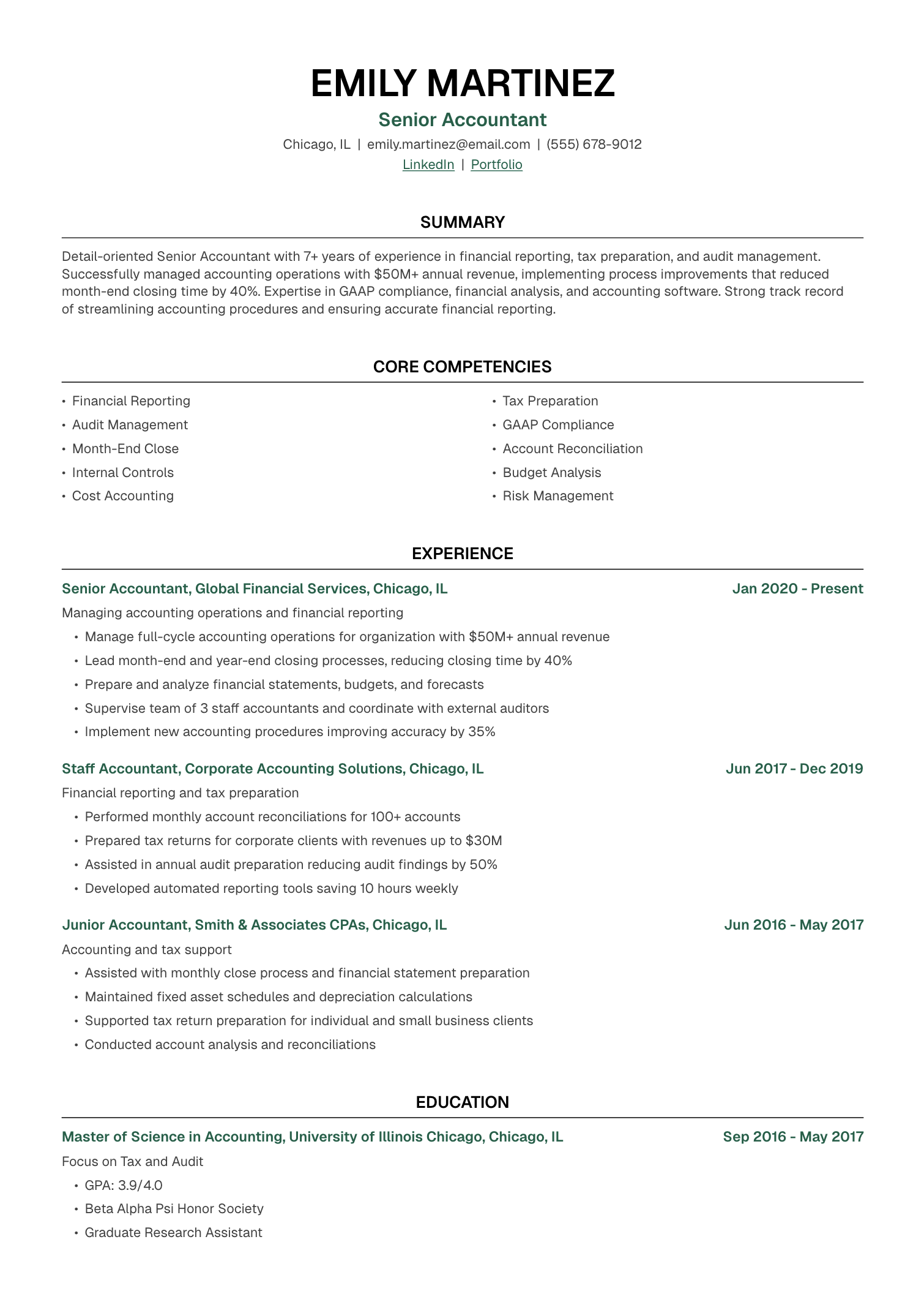 Accountant Resume Example, Skills, and Keywords | UseResume
