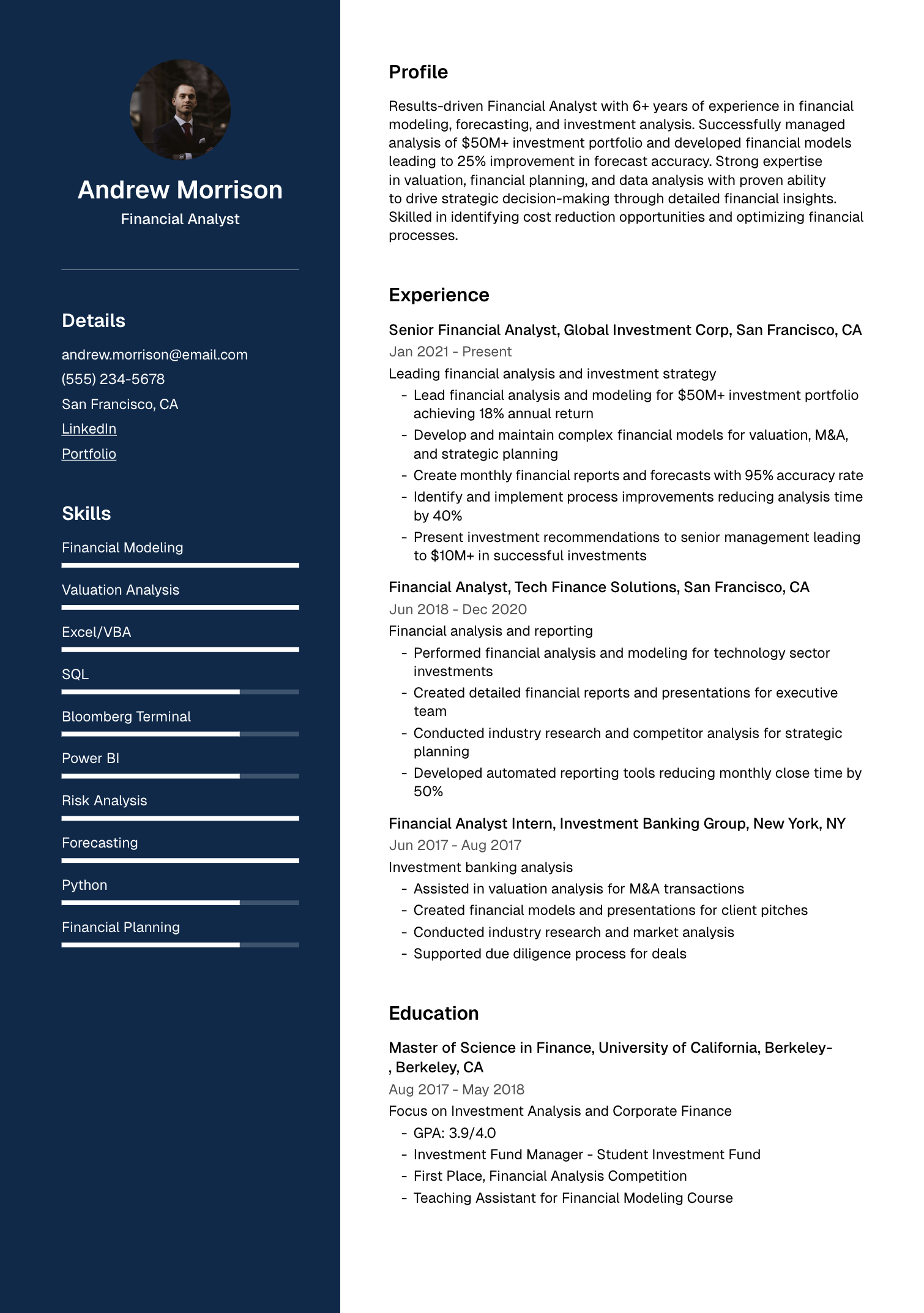 Financial Analyst Resume Example & Tips | Professional Template | UseResume