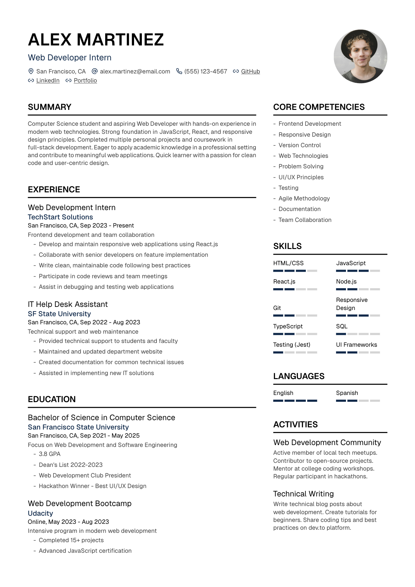 Web Developer Resume Example & Tips | Professional Template | UseResume AI