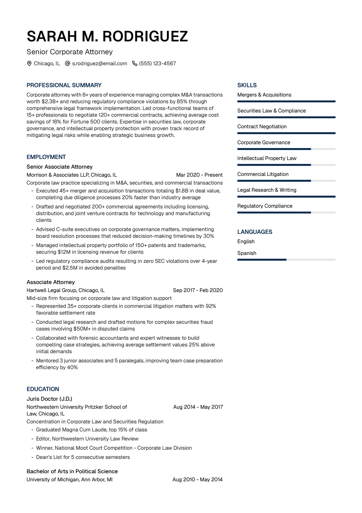 Attorney Resume Example & Writing Guide | UseResume