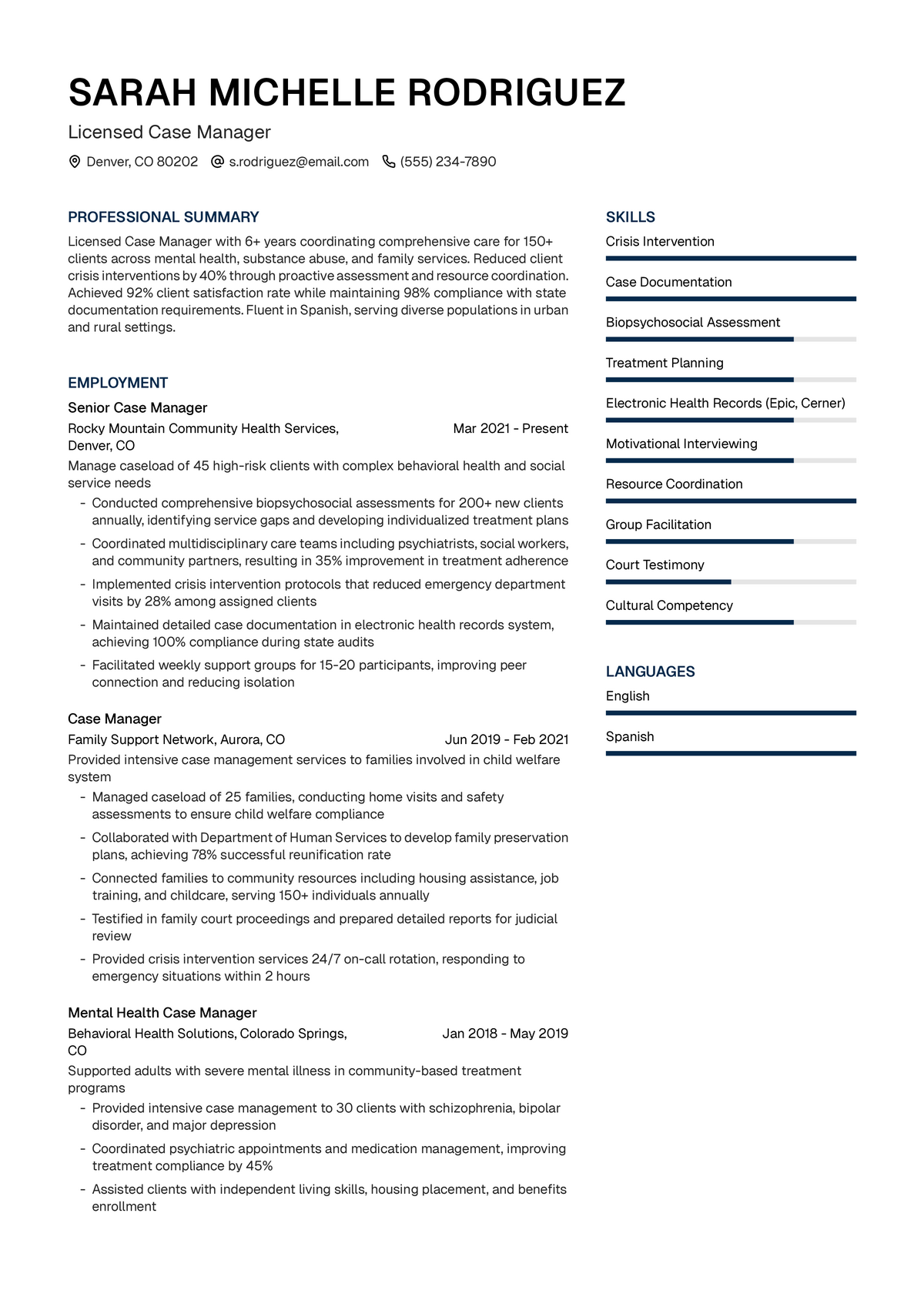 Case Manager Resume Example & Writing Guide | UseResume