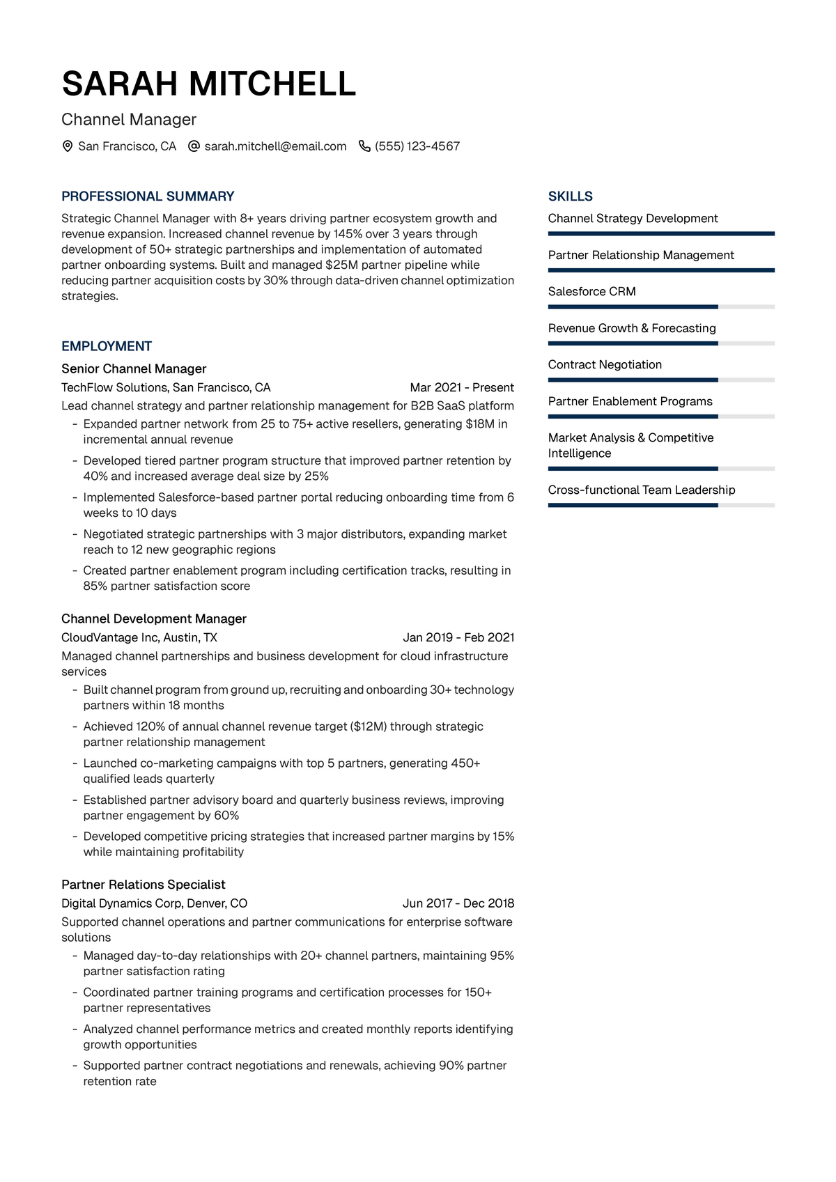 Channel Manager Resume Example & Writing Guide | UseResume