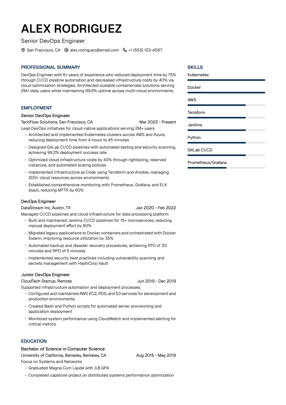 DevOps Engineer Resume Example & Writing Guide | UseResume