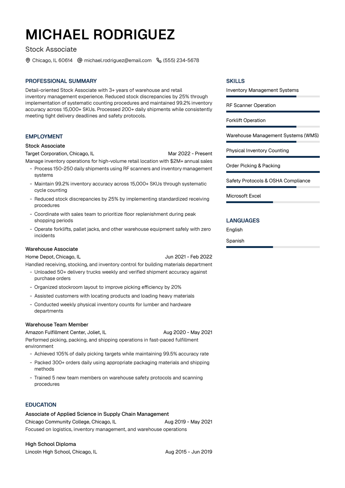Stock Associate Resume Example & Writing Guide | UseResume