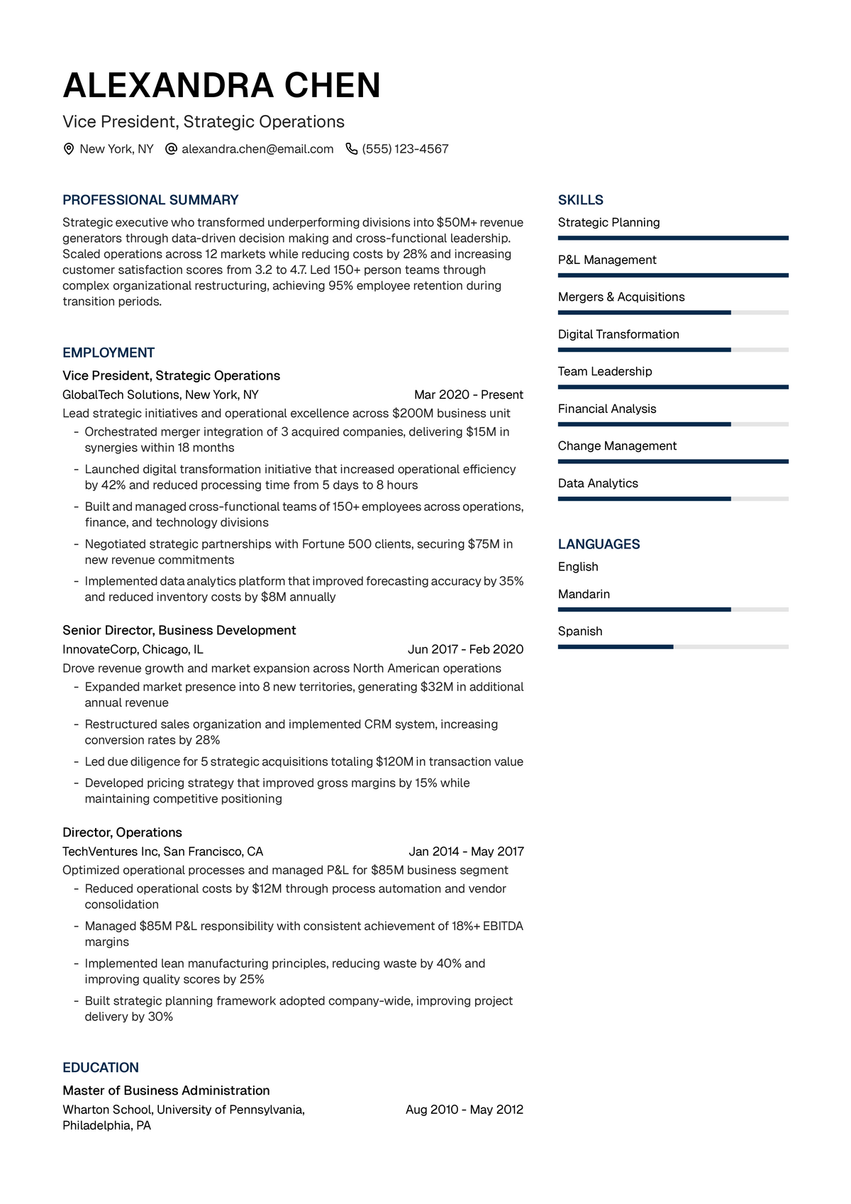 Vice President Resume Example & Writing Guide | UseResume
